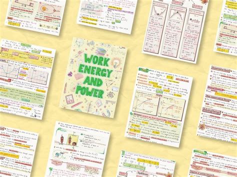 Work Energy Power Aesthetic Notes For High School Physics Pdf