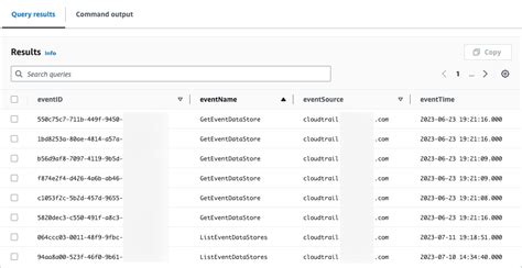 콘솔에서 쿼리 결과 보기 Aws Cloudtrail