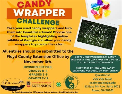 Candy Wrapper Challenge Due November 6 Floyd County Georgia