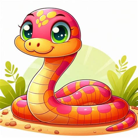 Иллюстрация мультфильма Сладкий змеиный вектор Премиум Ai сгенерированный вектор