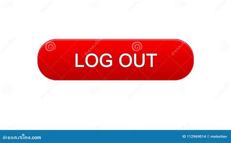 Log Out Web Interface Button Red Color Internet Site Design Application Stock Illustration