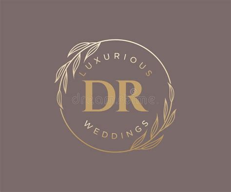Dr Initials Letter Wedding Monogram Logos Template Hand Drawn Modern