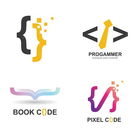 Premium Vector Programming Code Technology Logo