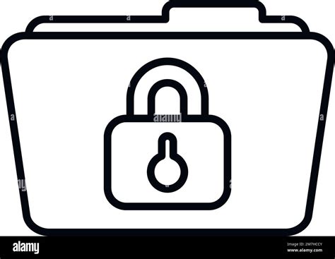 Lock Folder Icon Outline Vector Cipher Data Code Logo Stock Vector Image And Art Alamy