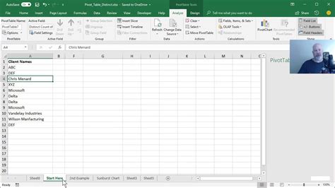 distinct count with a pivottable in excel by chris menard youtube
