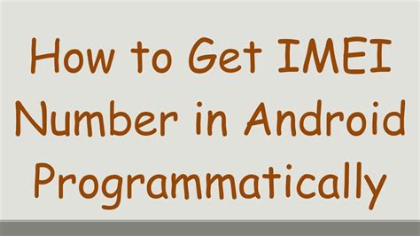 How To Get Imei Number In Android Programmatically Youtube