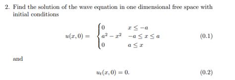 Solved Find The Solution Of The Wave Equation In One Chegg