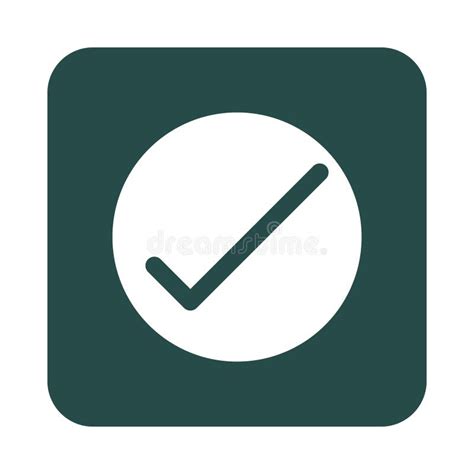 Mobile Application Check Mark Web Button Menu Digital Flat Style Icon