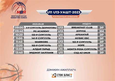 🏀 🇲🇳МСБХ ны U11 U13 насны Өсвөр үеийн УЛСЫН АВАРГА ШАЛГАРУУЛАХ ТЭМЦЭЭН ий 09 сарын 27 ноос 29