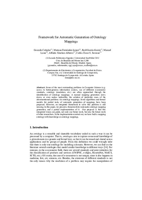 Pdf Framework For Automatic Generation Of Ontology