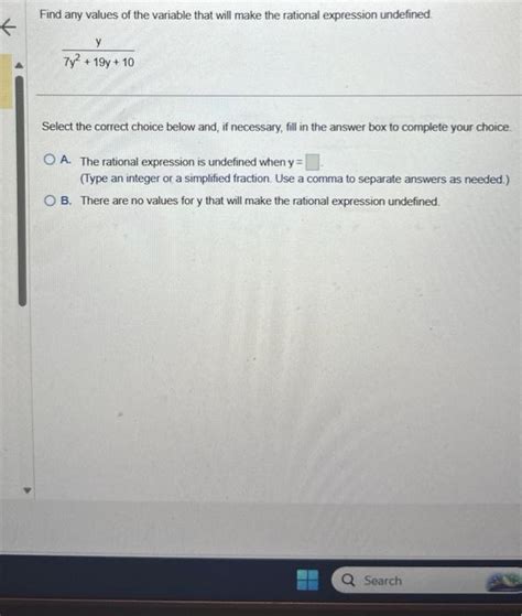 Solved Find Any Values Of The Variable That Will Make The