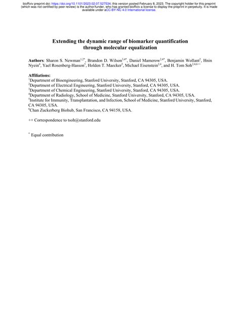 Pdf Extending The Dynamic Range Of Biomarker Quantification Through