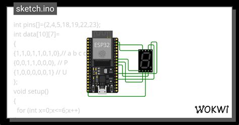 Seven Segment Wokwi Esp32 Stm32 Arduino Simulator