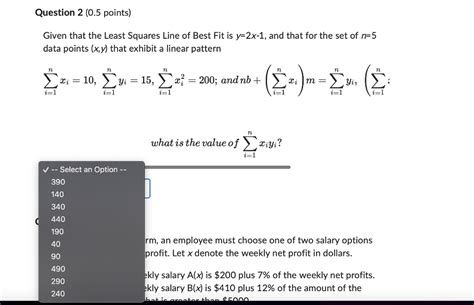 Solved Given That The Least Squares Line Of Best Fit Is Chegg