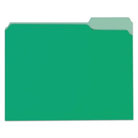Universal Deluxe Colored Top Tab File Folders 1 3 Cut Tabs Letter Size Green Light Green 100