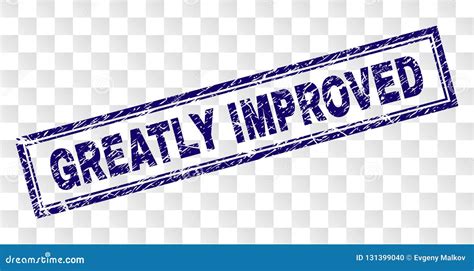 Scratched Greatly Improved Rectangle Stamp Stock Vector Illustration