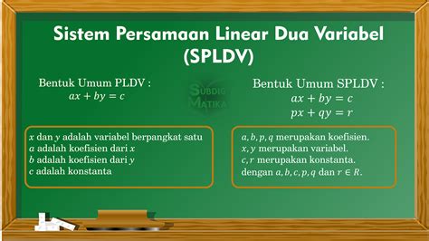 Sistem Persamaan Linear Dua Variabel SPLDV