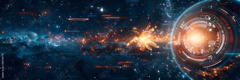 Cutting Edge Space Navigation Systems Photo Realistic Presentation Guiding Spacecraft Through