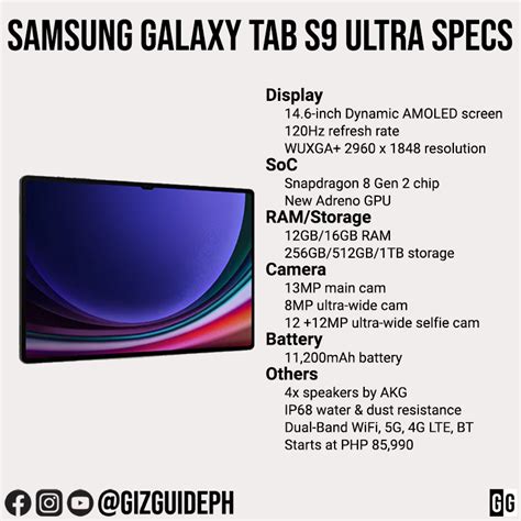 Here S The Key Specs Of The Samsung Galaxy Tab S Ultra R Tech Philippines