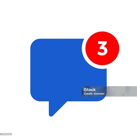 새로운 채팅 메시지 또는 Sms 알림 벡터 아이콘 3 들어오는 메시지는 파란색 거품 상자 Brand Name Online Messaging Platform에 대한 스톡 벡터