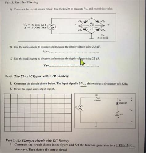 Solved Part 1 Half Wave Rectification 1 Construct The