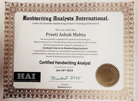 Preeti Mehta On Linkedin Graphology Followingmypassion