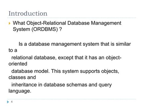 Object Relational And Extended Relational Databases Pptx Databases Computer Software And