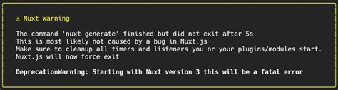 Nuxt Generate Realtimedatabase Firestore Results In Nuxt Generate Finished But Did Not Exit