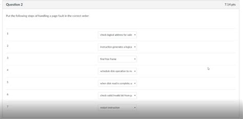 solved put the following steps of handling a page fault in