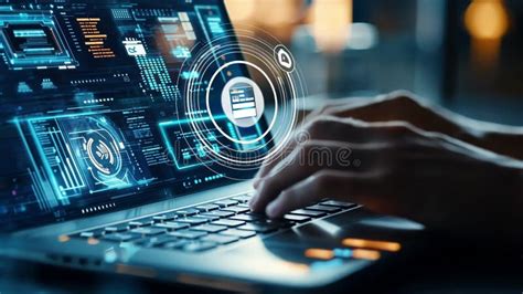 software engineer programming futuristic innovative user interface on