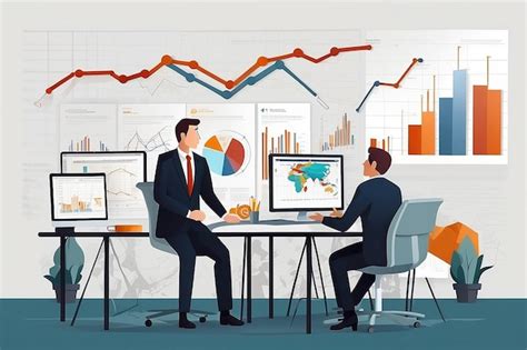 Teamwork And Data Analysis Concept Business Delineation Illustration