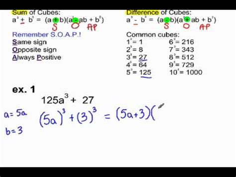 Factoring Cubic Binomials YouTube