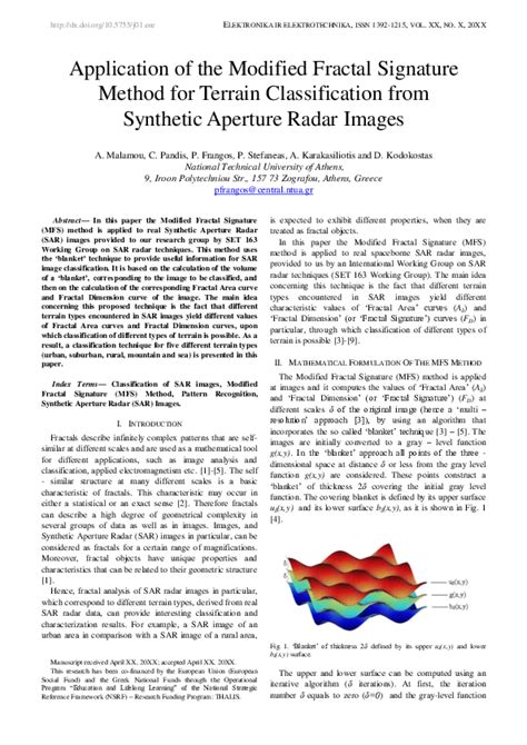 Pdf Application Of The Modified Fractal Signature Method For Terrain