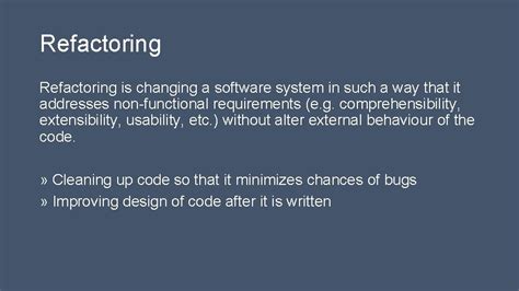 Refactoring Seng 301 Learning Objectives By The End