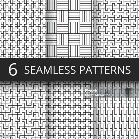 기하학적 원활한 벡터 패턴을 설정합니다 현대 선 반복 간단한 기하학 도형 그래픽 건축물에 대한 스톡 벡터 아트 및 기타 이미지 건축물 곡선 기이함 Istock