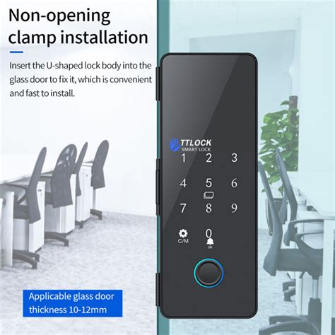 Digital Fingerprint Glass Door Lock Remote Control Bluetooth Ttlock App Passcode Rfid Card