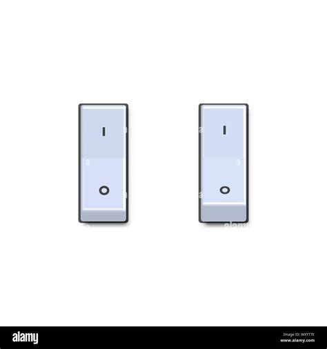Set Of Realistic Toggle Switches In On And Off Positions Electrical Component Design Elements