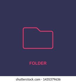Outline Folder Iconfolder Vector Illustration Symbol Stock Vector Royalty Free