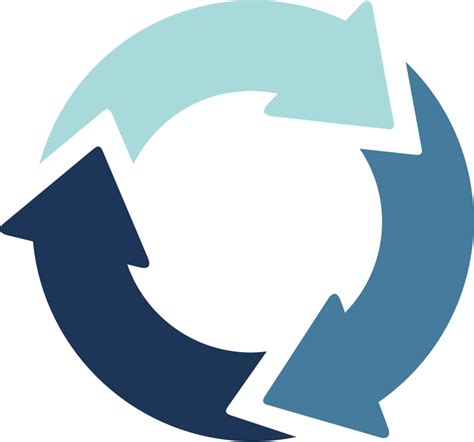 Cycle Of 3 Blue Arrows In Different Shades Openclipart