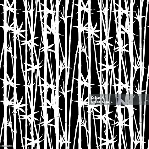 대나무 수채화 줄기와 검은 배경에 완벽 한 패턴을 나뭇잎 수채화에 대한 스톡 벡터 아트 및 기타 이미지 수채화 일본 건강한 생활방식 Istock