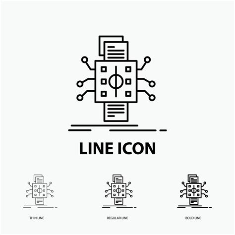 Analysis Data Datum Processing Reporting Icon In Thin Regular And