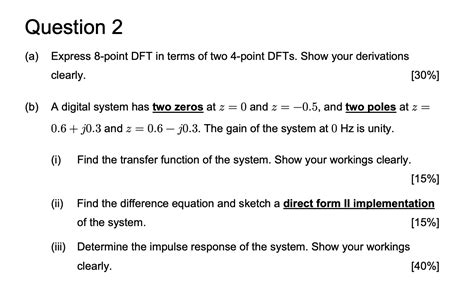 Solved Question A Express Point DFT In Terms Of Two Chegg Com