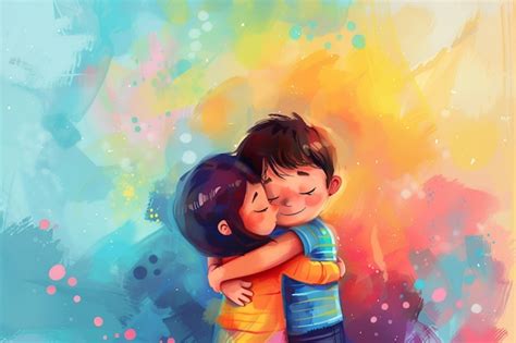 Premium Photo A Heartwarming Embrace Between A Brother And Sister