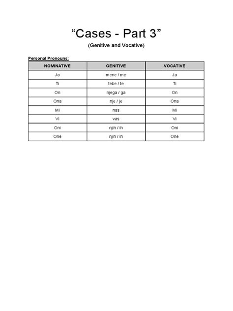 Serbian Cases Part 3 1 Download Free Pdf Grammatical Gender Plural