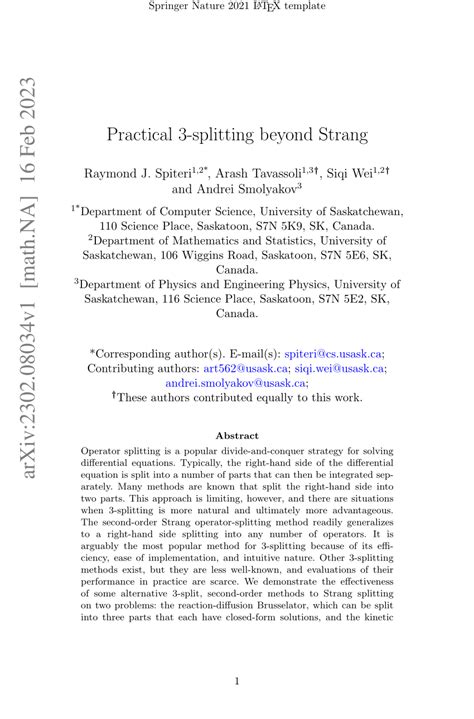 Pdf Practical 3 Splitting Beyond Strang