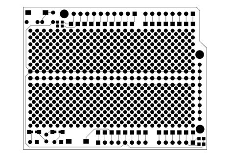 through hole prototyping shield for arduino uno from schmartboard inc