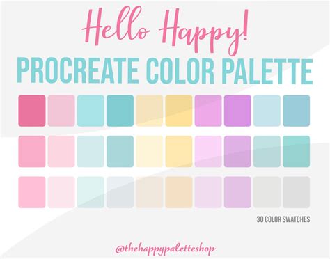 Cute Procreate Color Palette Lettering Digital Art Digital Illustration IPad Procreate Procreate