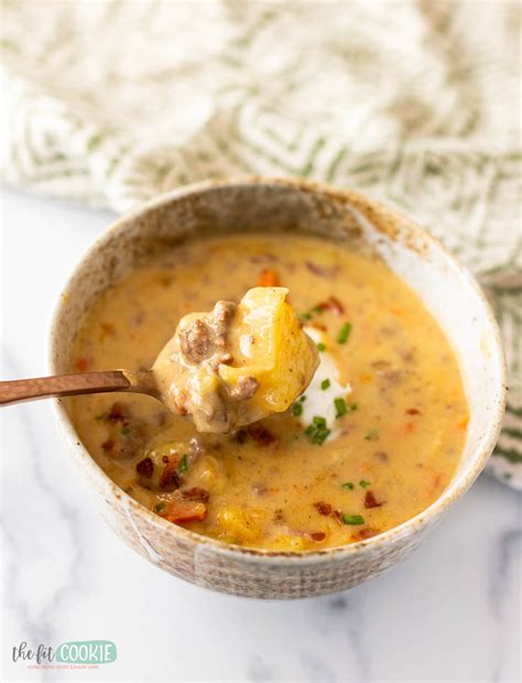 Dairy Free Instant Pot Cheeseburger Soup • The Fit Cookie
