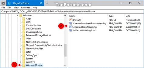 Configure Auto Restart Warning Notifications For Updates In Windows Tutorials