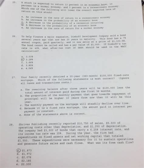 Solved 25 A Stock Is Expected To Return 13 Percent In An